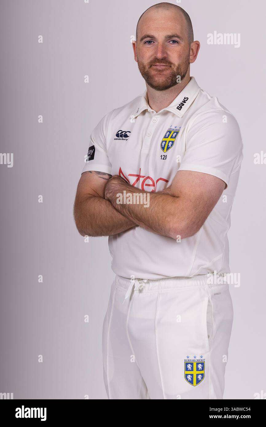 Ben Raine of Durham Cricket during the Durham Cricket Media Day at the ...