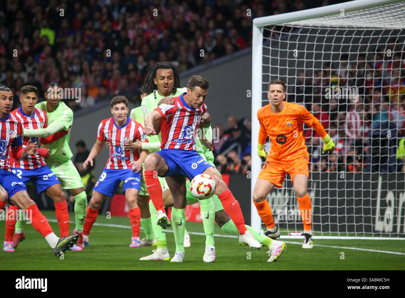 Madrid, Spain, April 2, 2025: Atlético de Madrid's Cesar Azpilicueta (3 ...