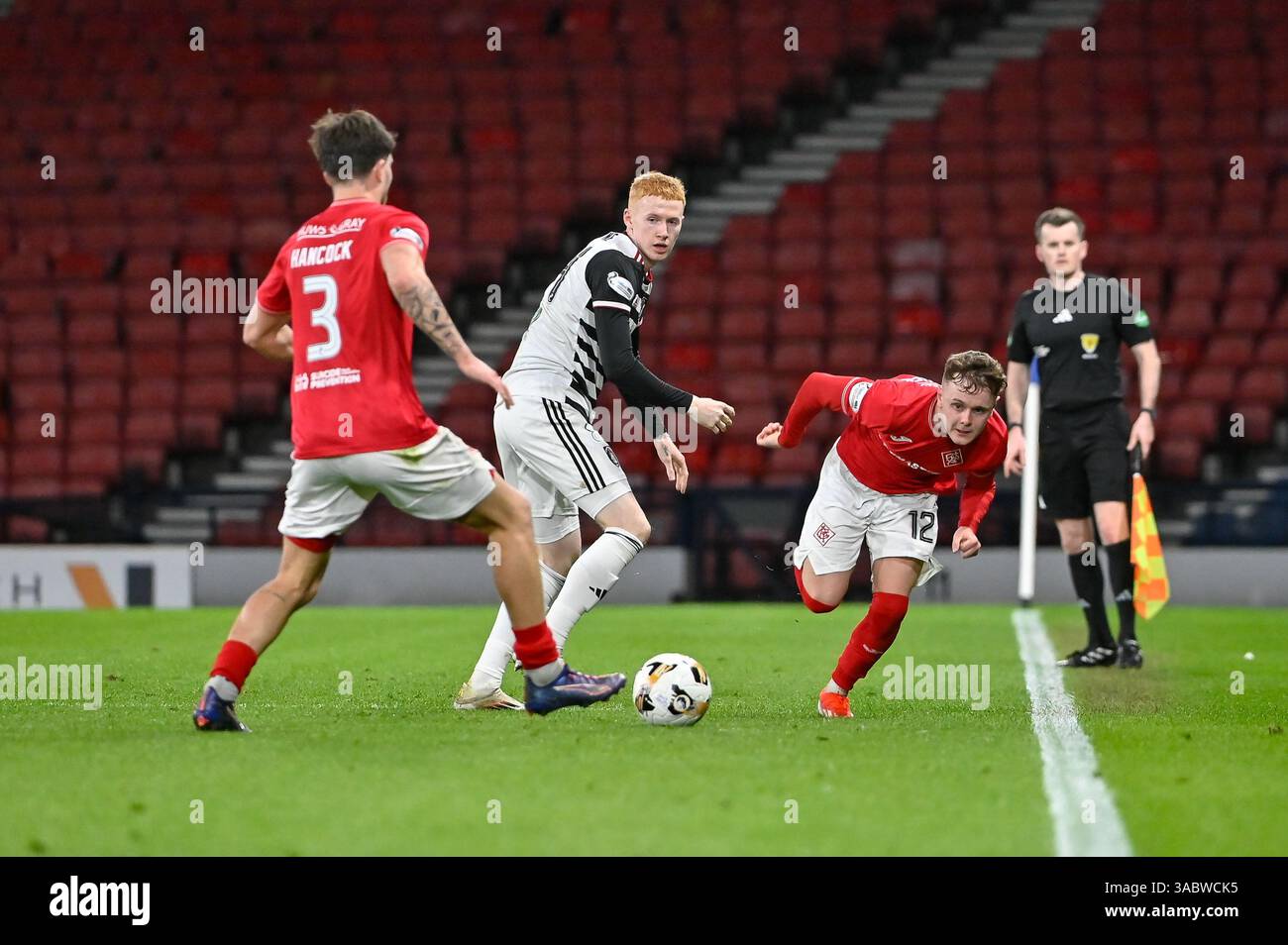 Glasgow, Scotland, UK. 2nd April, 2025. Liam Stravick of Airdrieonians ...