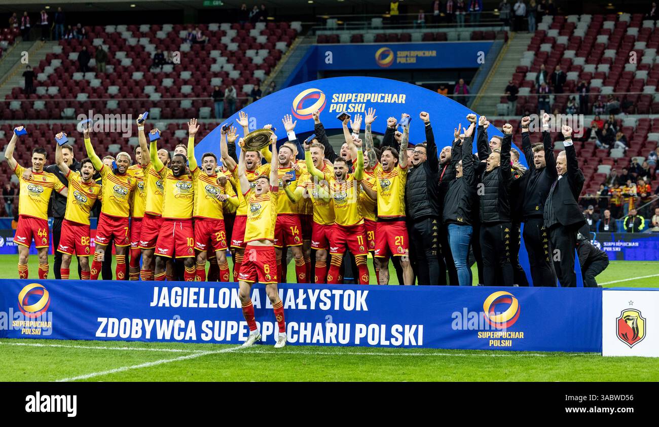 PGE Stadion Narodowy, Poland. 2nd Apr, 2025. Polish Super Cup Football ...