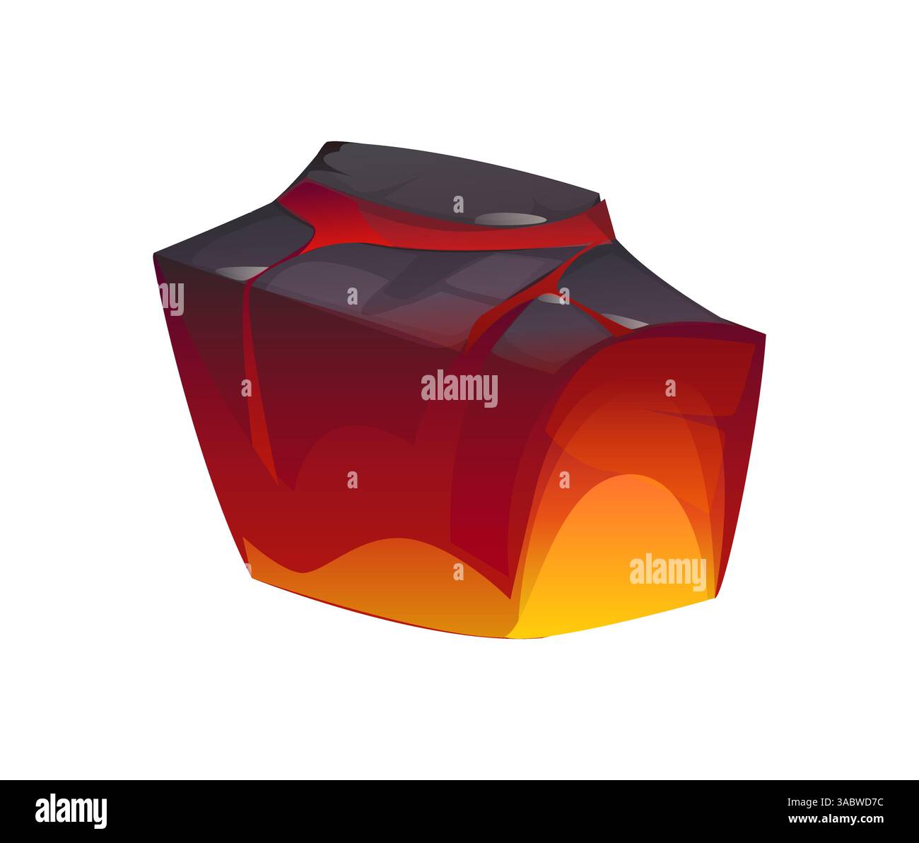 Fireplace burn red ember, cartoon charcoal piece. BBQ grill burning ...