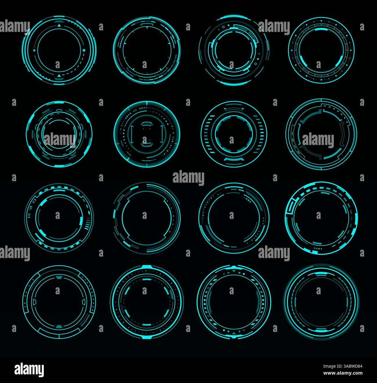 Hud round frames borders sci hi-res stock photography and images - Alamy