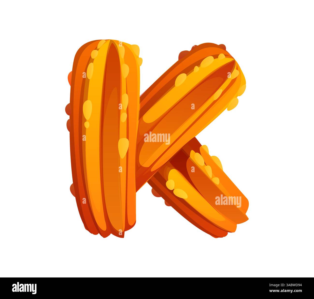 Fast food churros snack English ABC font typeface letter K. Fast food ...