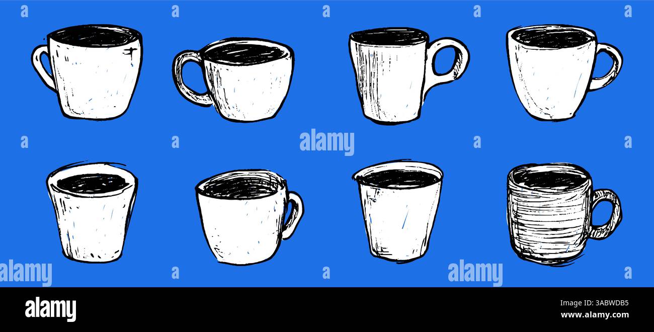 Hand-Drawn Coffee Cups Collection Stock Vector Image & Art - Alamy