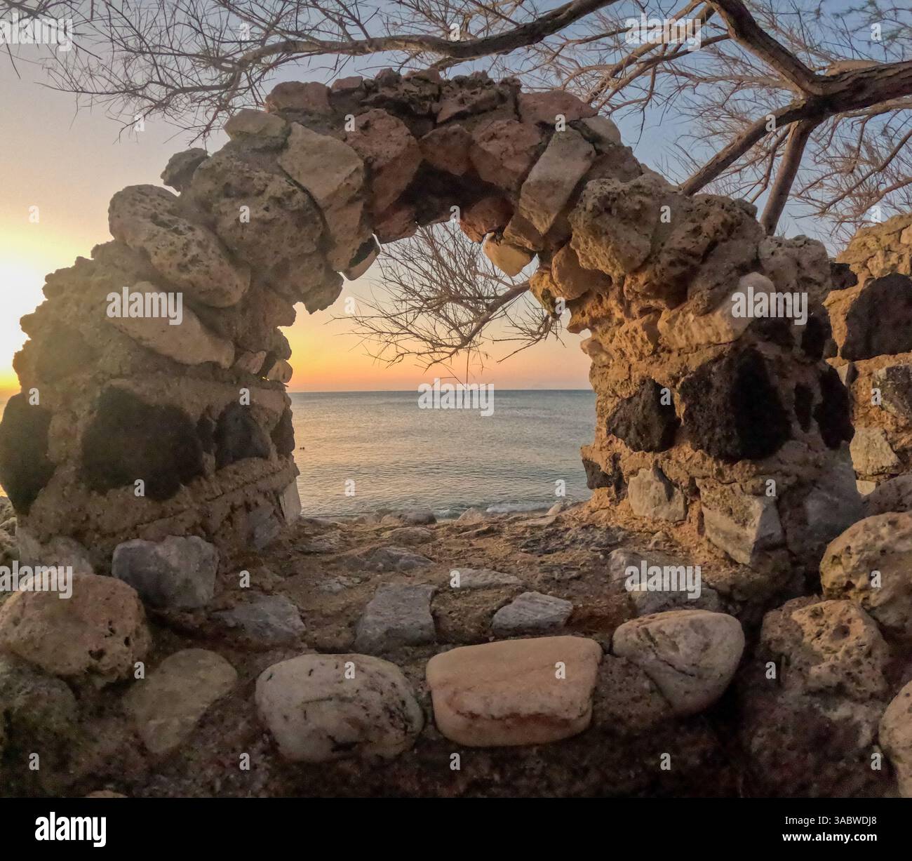 Natural window on Mediterranean Sea Stock Photo - Alamy