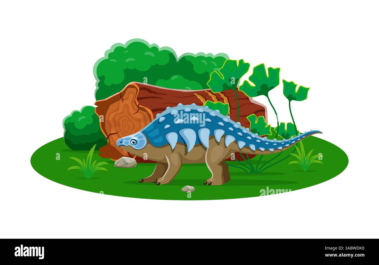 Panoplosaurus prehistoric dinosaur character. Isolated cartoon vector ...