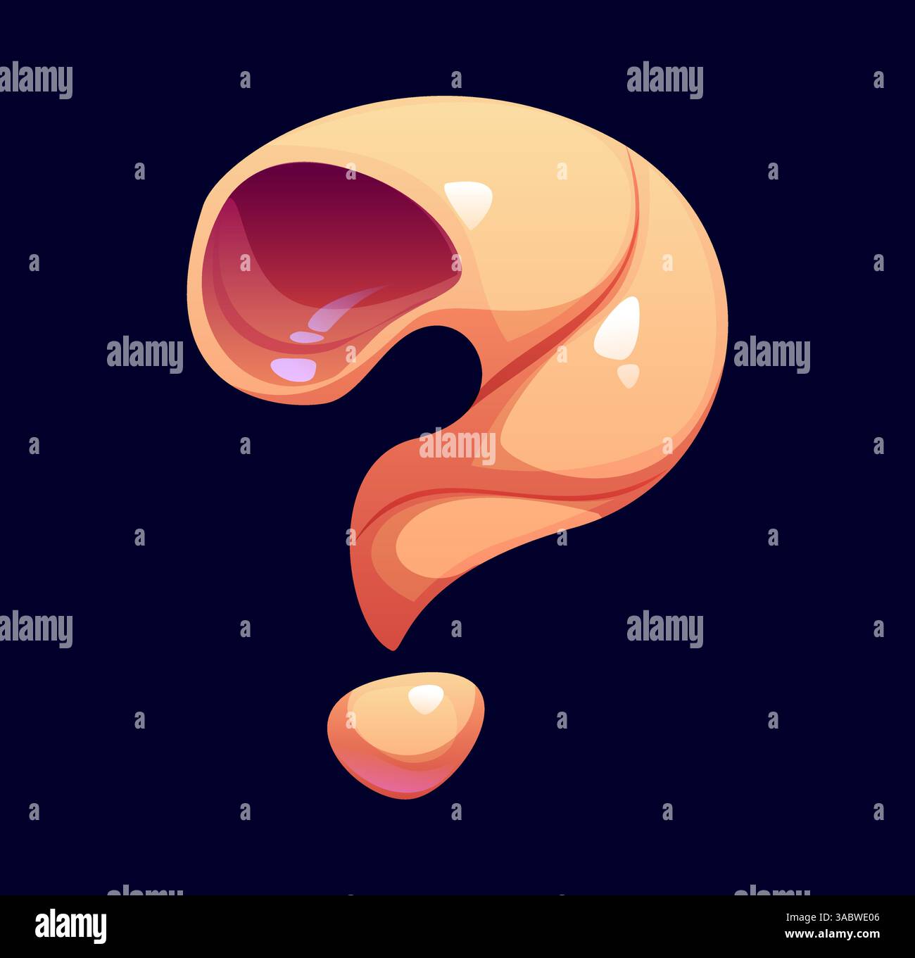 Reef seashell cartoon font punctuation question mark. Underwater ...