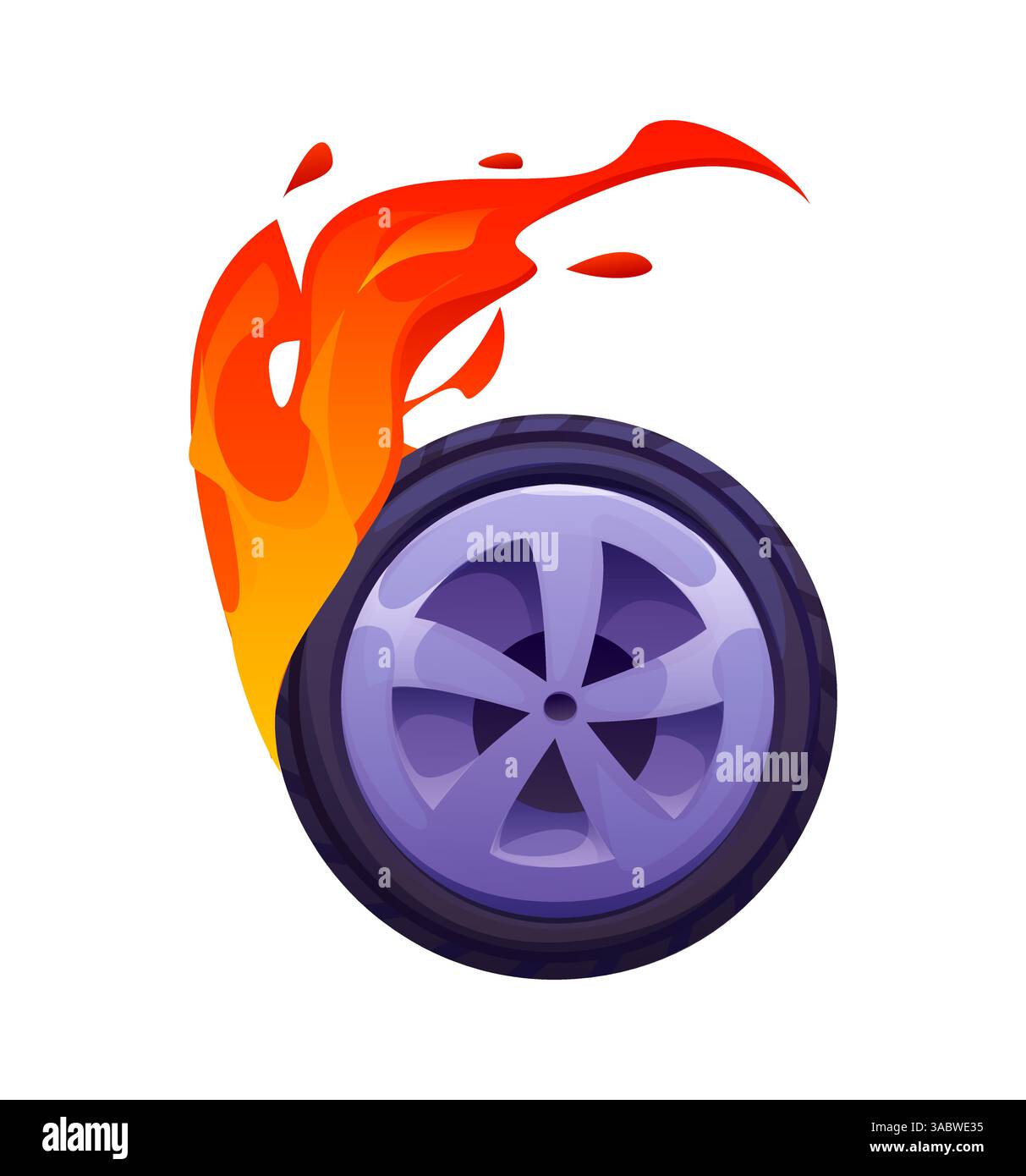 Auto racing motorsport font flaming wheel digit 6 six. Automobile road ...