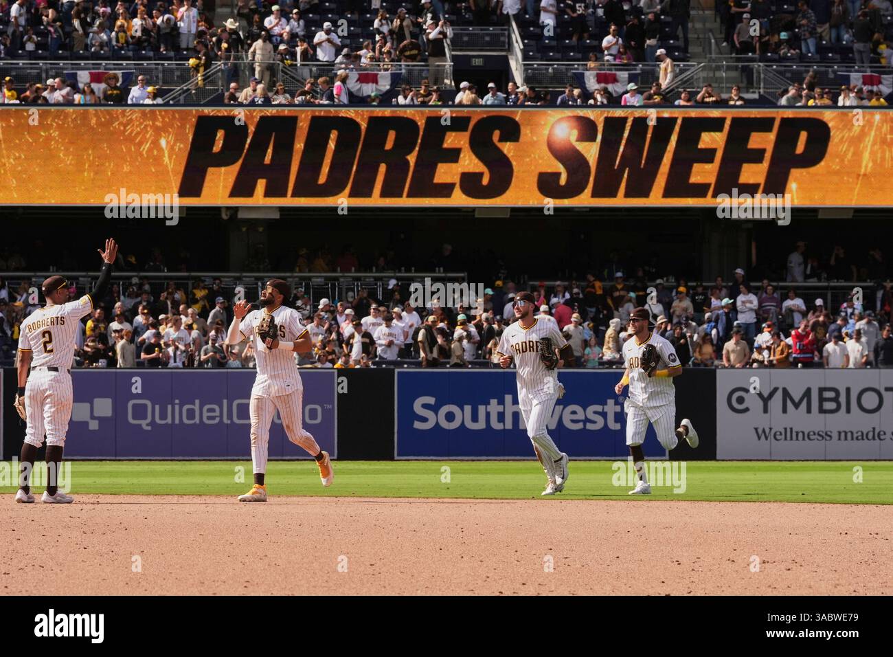 San Diego Padres second baseman Xander Bogaerts (2) celebrates with ...