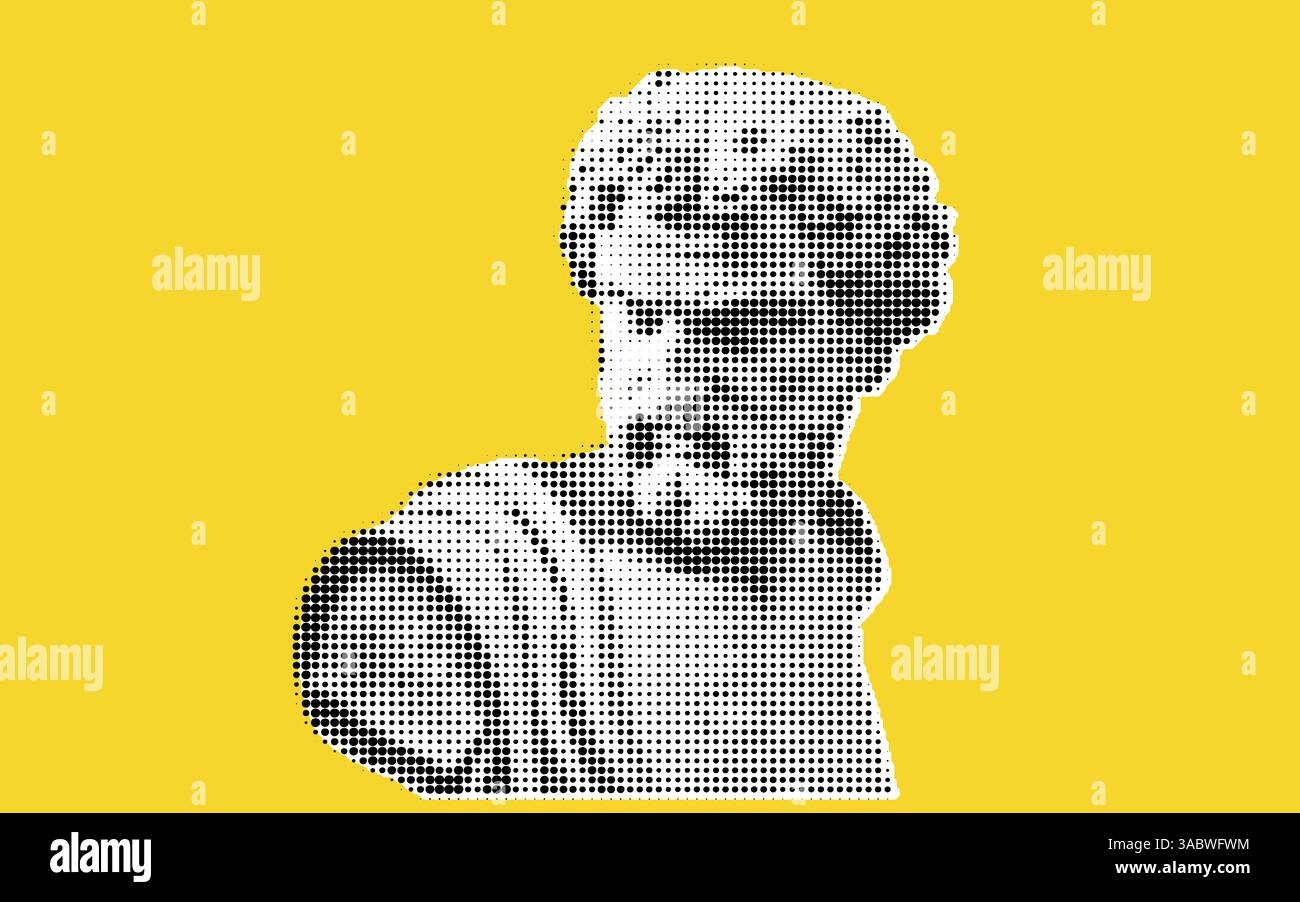 Stylized Classical Statue Bust on Yellow Background Stock Vector Image ...