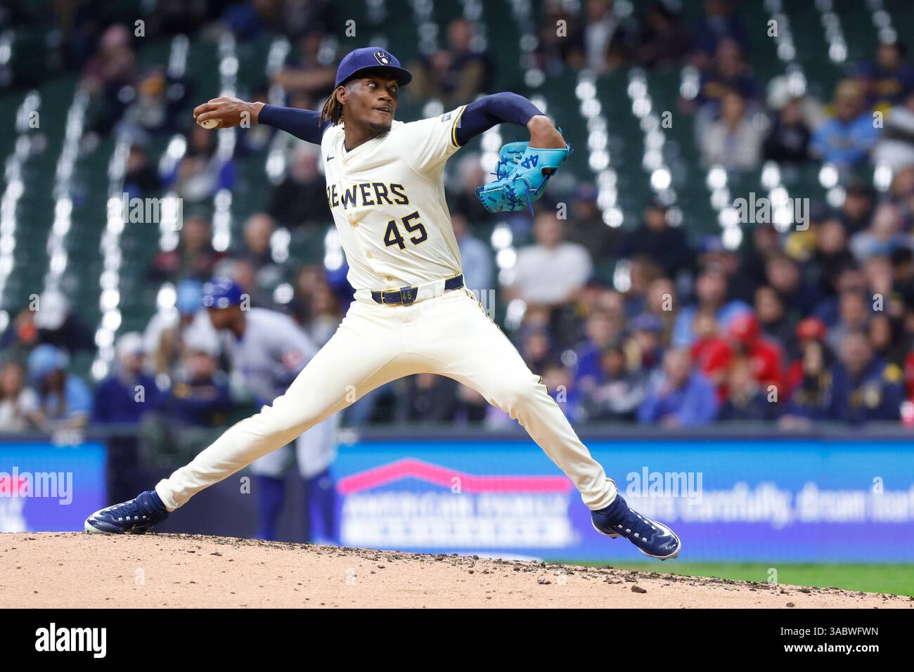 MILWAUKEE, WI - APRIL 01: Milwaukee Brewers pitcher Abner Uribe (45 ...