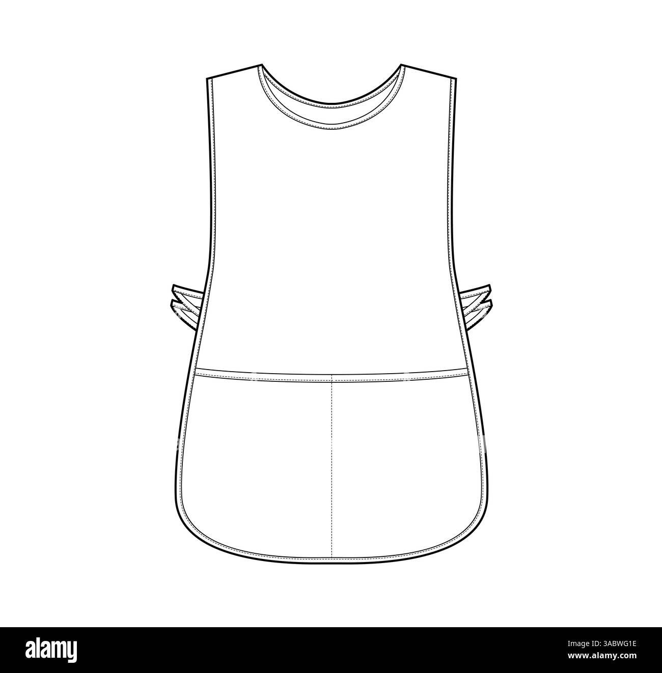 Apron Cobbler Slipover Smock technical fashion illustration. Tabard ...