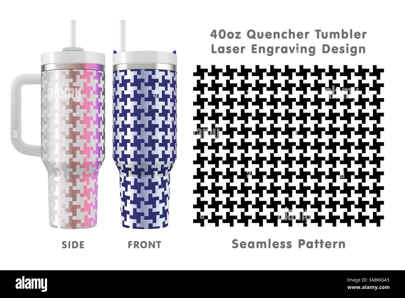 Seamless laser engraving design for 40oz quencher tumbler. Abstract ...