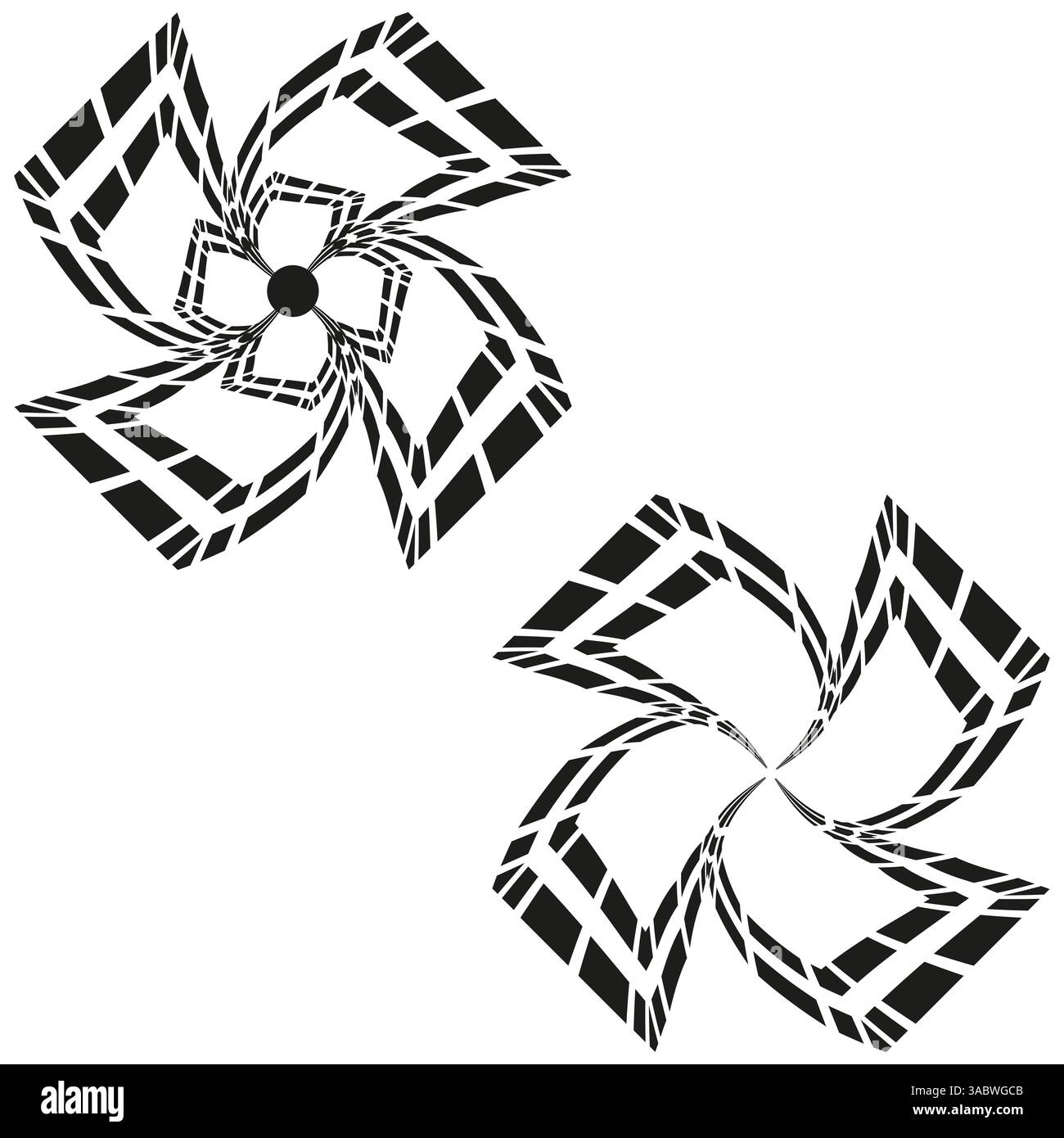 Square celtic knot. Twisted loop emblem. Vector tribal figure. Black ...