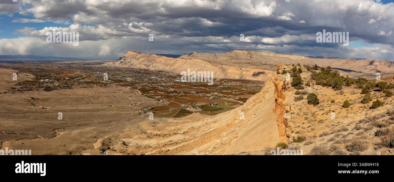 The Grand Valley, The Colorado River, Mt Garfield, Mt Lincoln, and the ...
