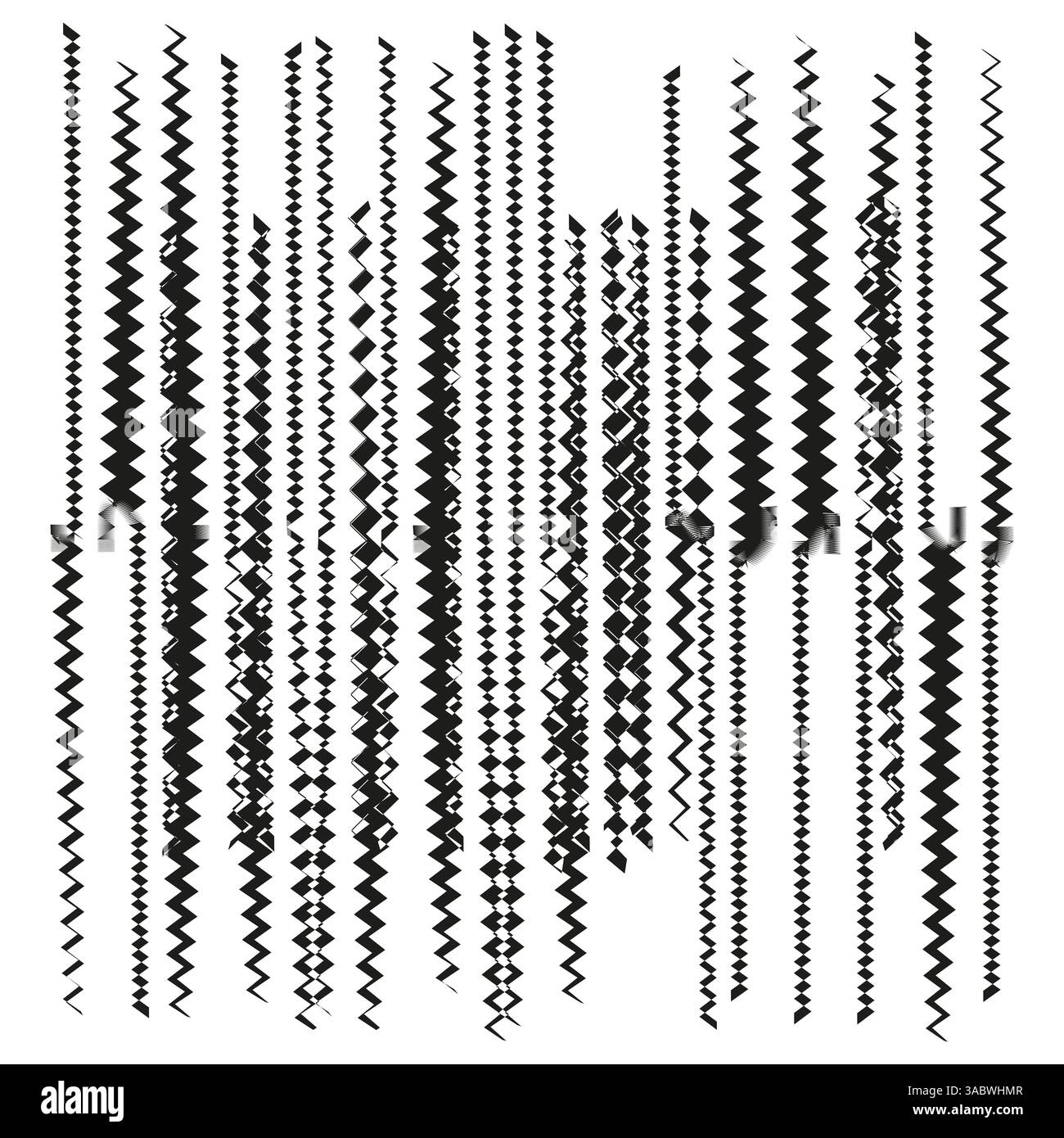 Abstract zigzag pattern. Vertical line design. Geometric black shapes ...