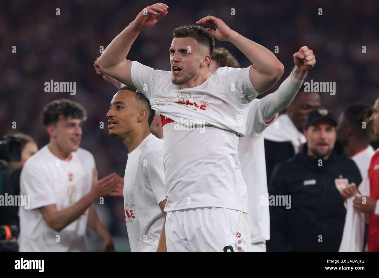 Stuttgart, Deutschland. 02nd Apr, 2025. 2025.04.02 xJAx Fussball DFB Pokal Halbfinale VFB ...