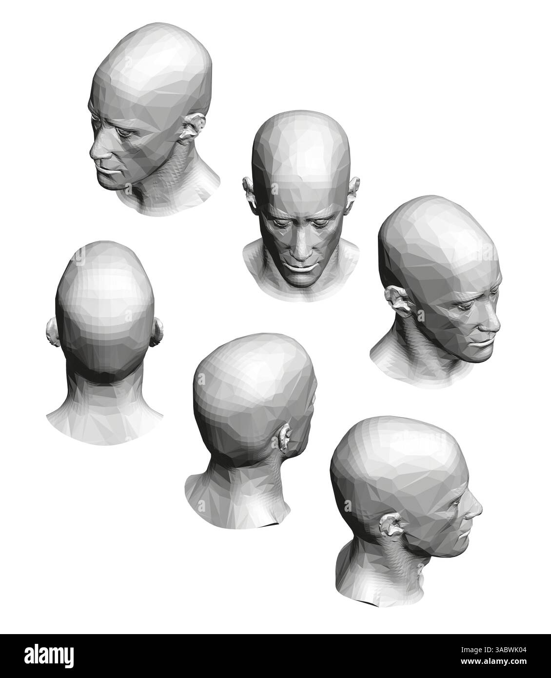 A series of different head shots of a man. The head shots are all in ...