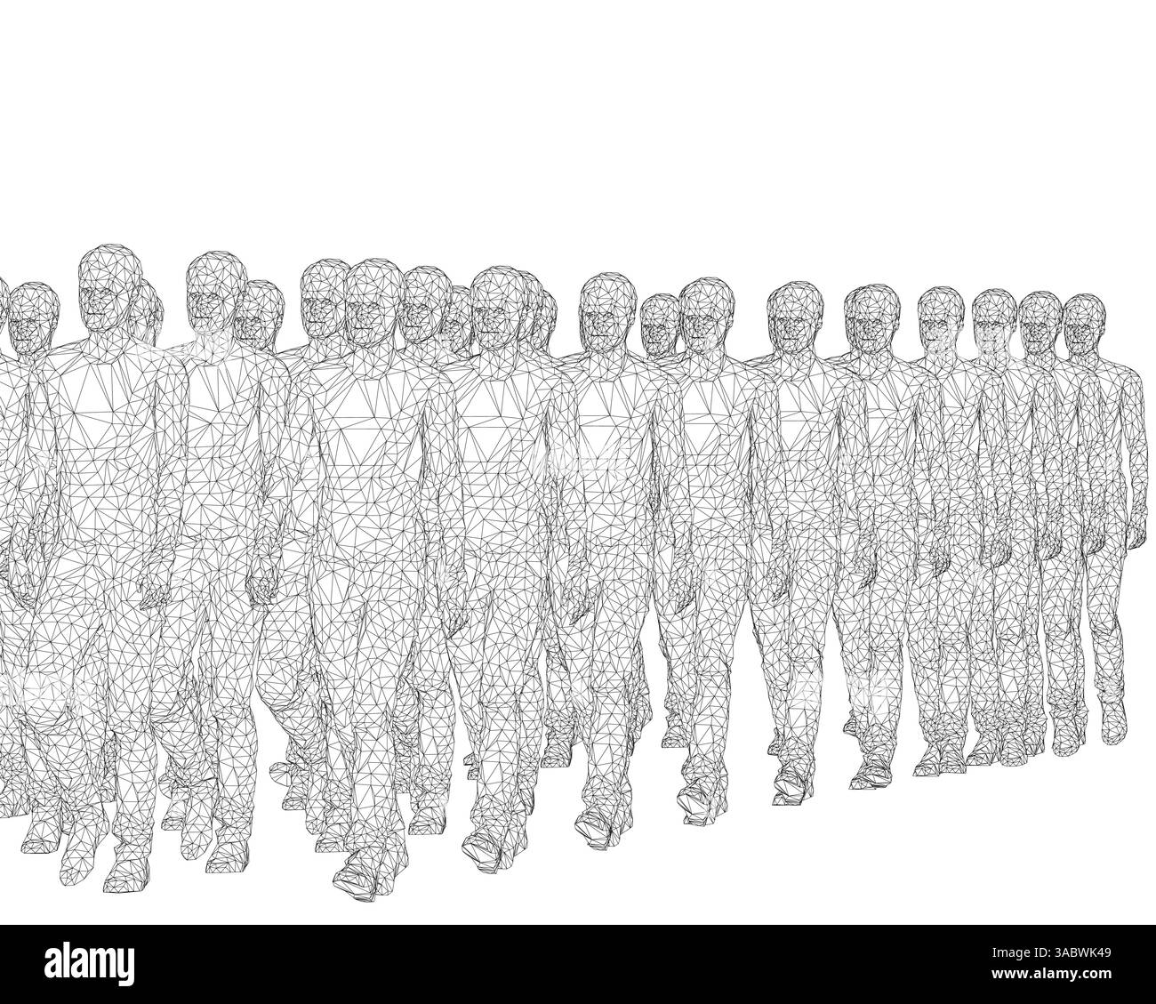 Large group of people walking event Black and White Stock Photos ...