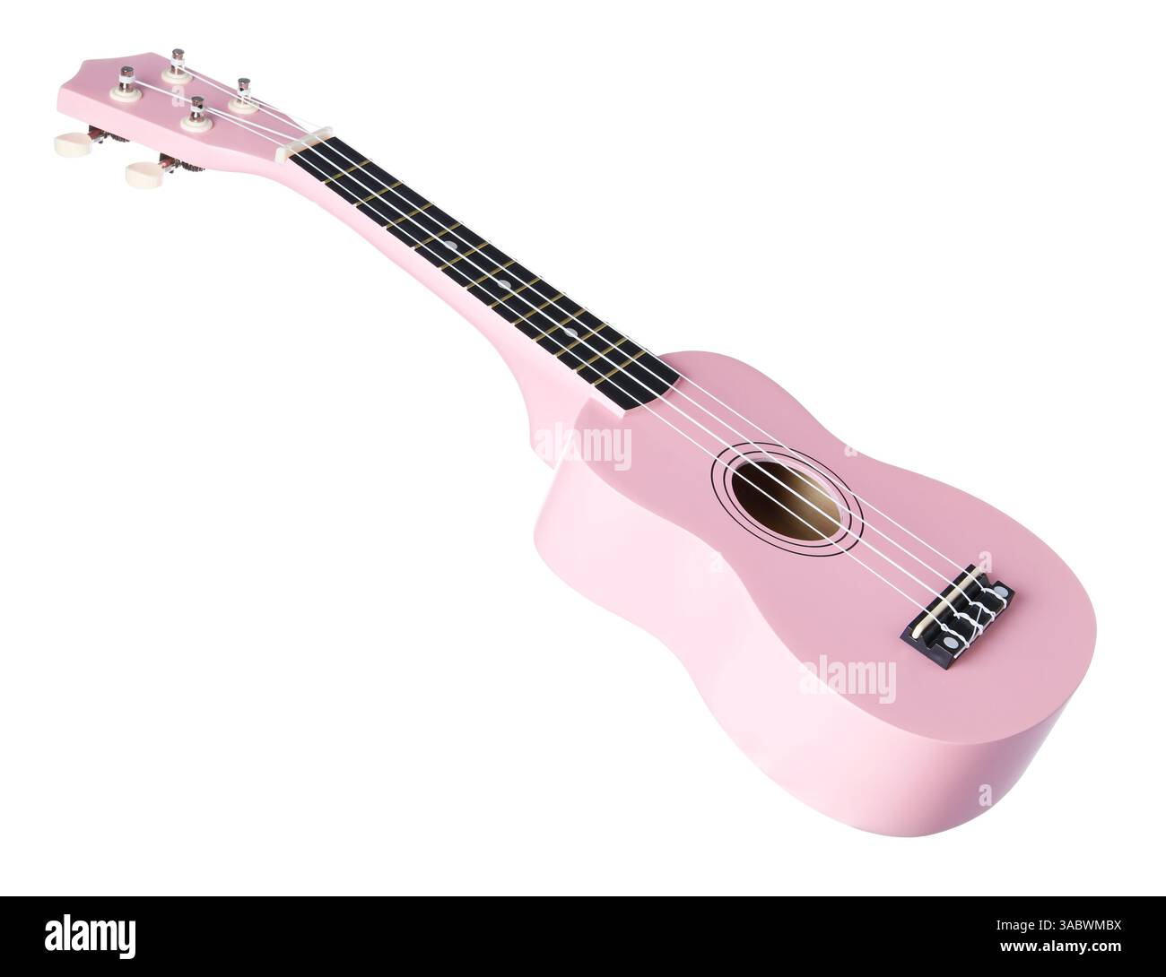 Pink toy guitar isolated on white. Child's musical instrument Stock ...