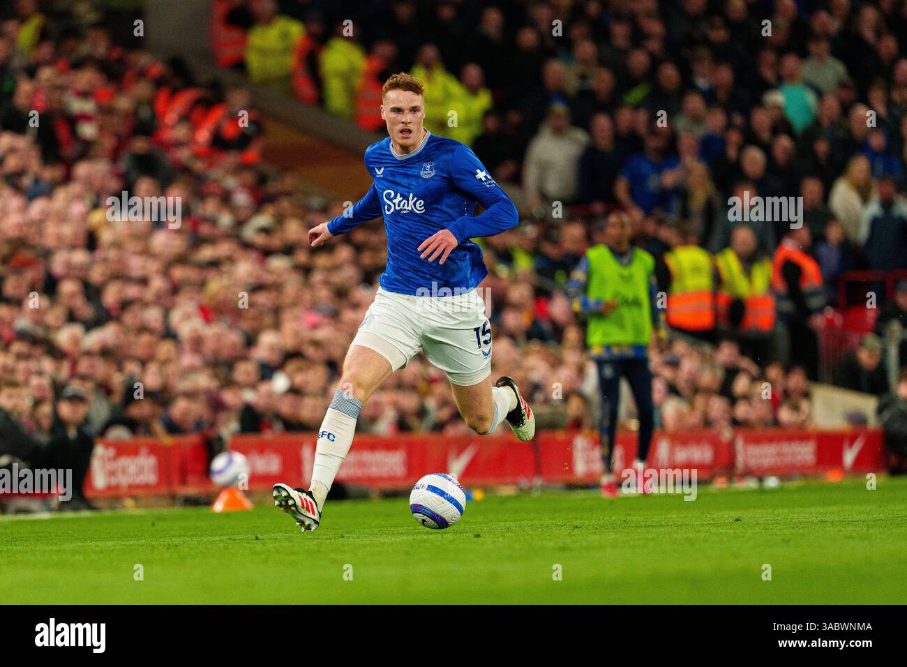 Everton's Jake O'Brien is seen in action during the Premier League ...