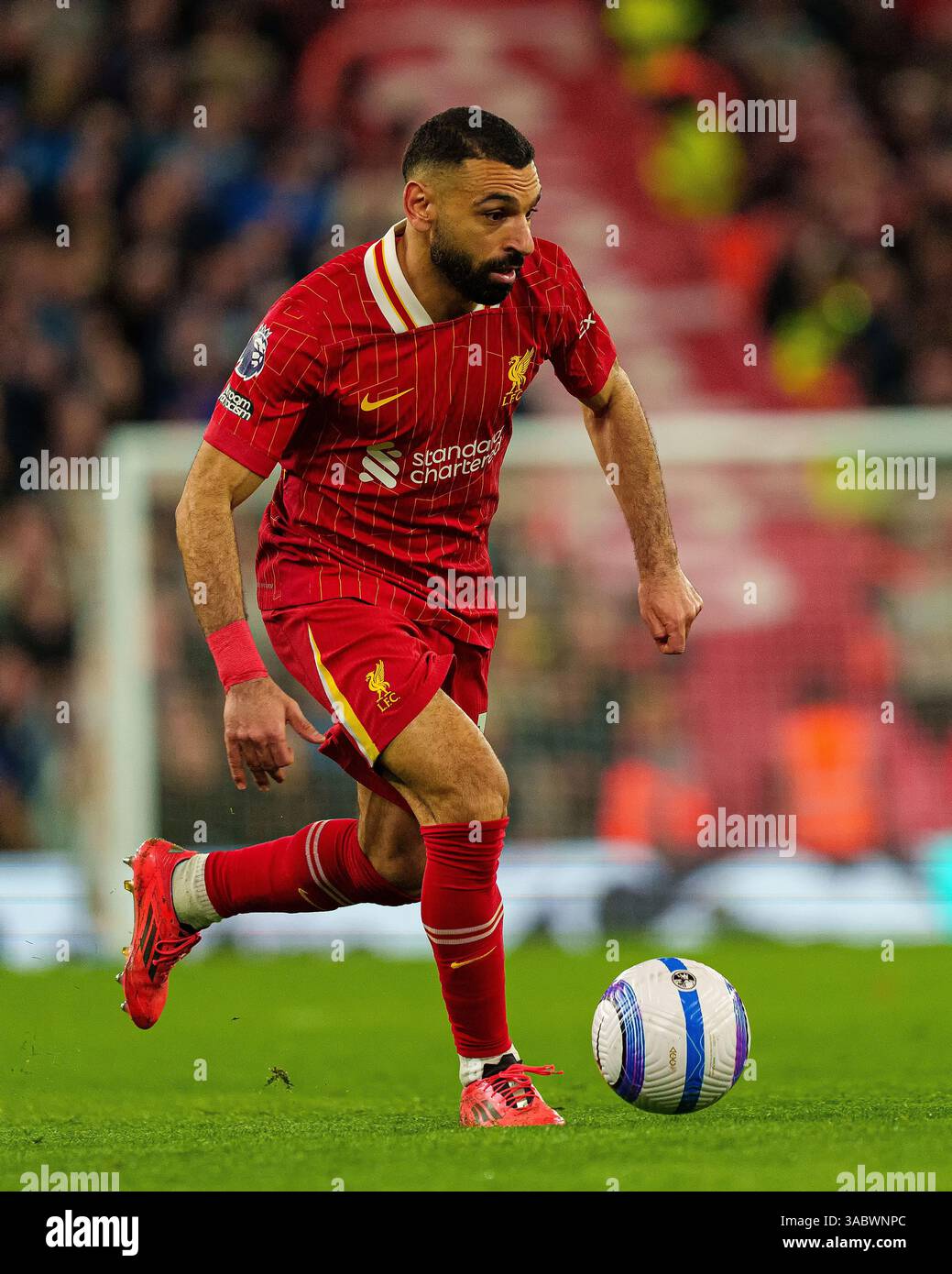 Mohamed Salah of Liverpool is seen in action during the Premier League ...