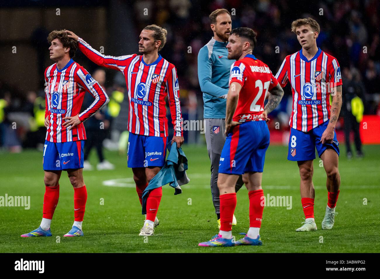 Madrid, Madrid, Spain. 2nd Apr, 2025. Players of Atletico de Madrid ...