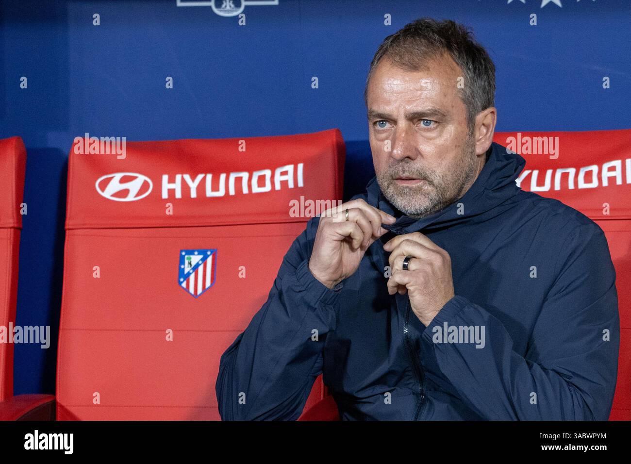 Madrid, Spain. 02nd Apr, 2025. Hansi Flick, FC Barcelona first team coach during the second leg ...