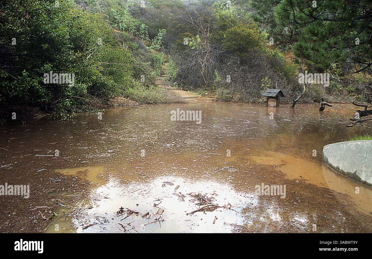 Los Angeles, CA, USA, cca 1998. Blinderman Trail flooded Stock Photo ...