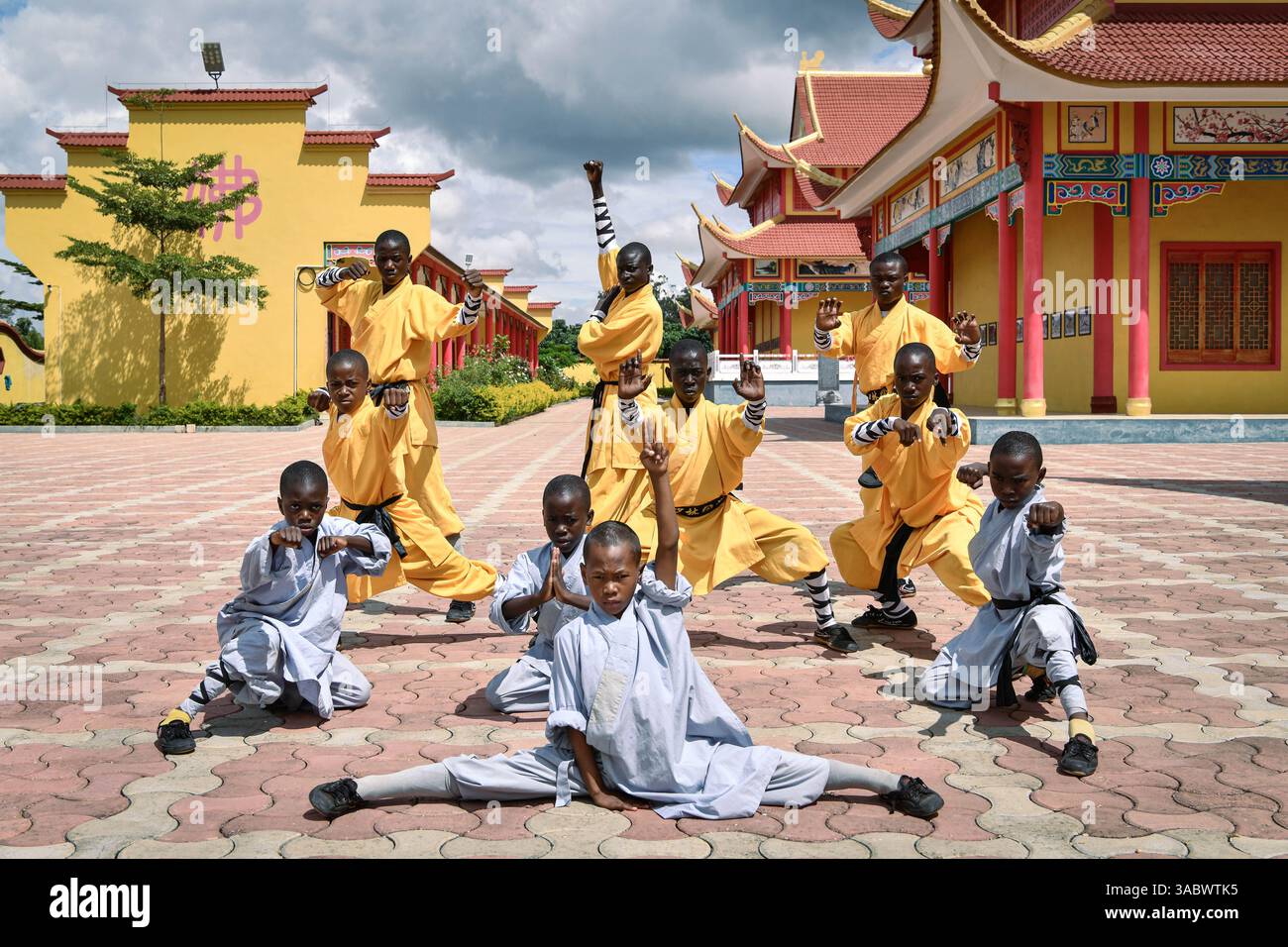 Lusaka, Zambia. 31st Mar, 2025. Shaolin disciples practice Kung Fu at ...