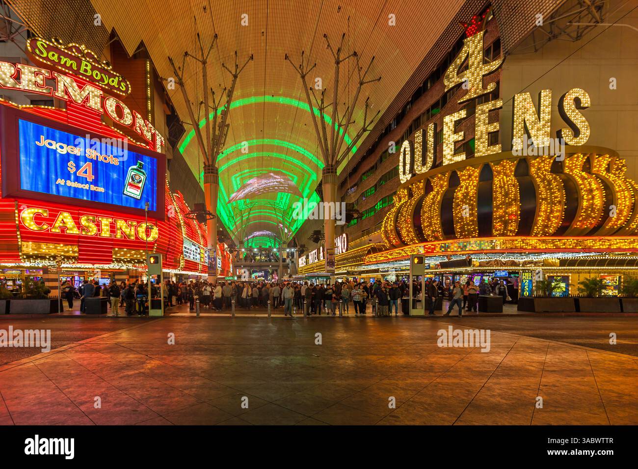 Night view of Fremont Street Experience in Las Vegas Stock Photo - Alamy