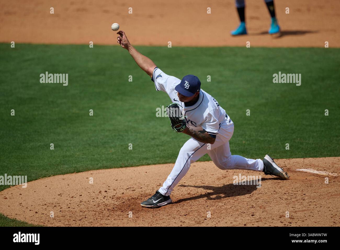 Tampa Bay Rays pitcher Manuel Rodríguez (39) delivers a pitch during an ...