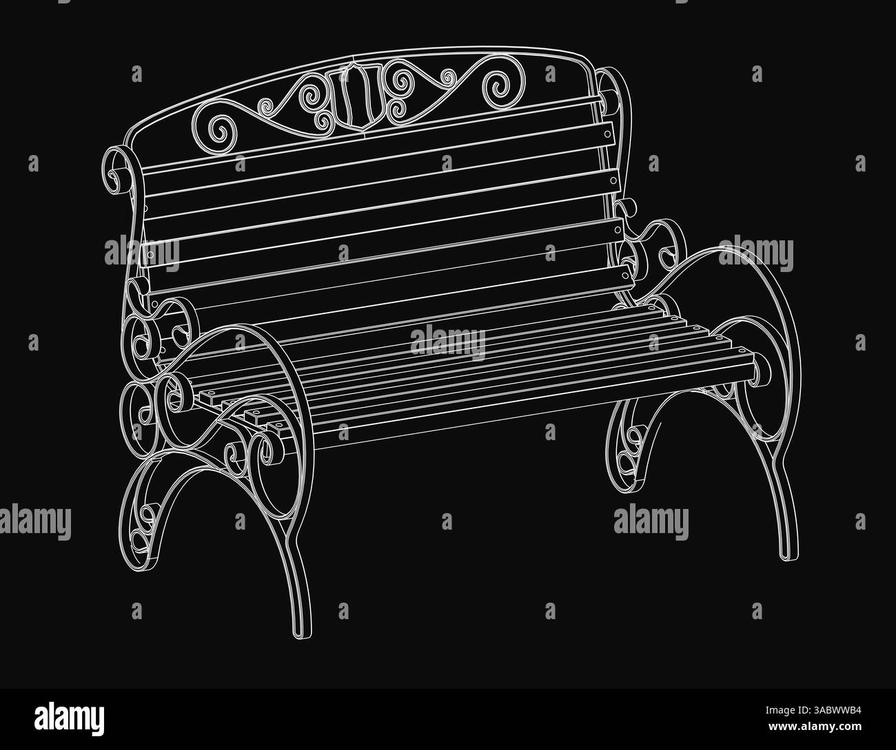 Old wooden bench made Stock Vector Images - Alamy