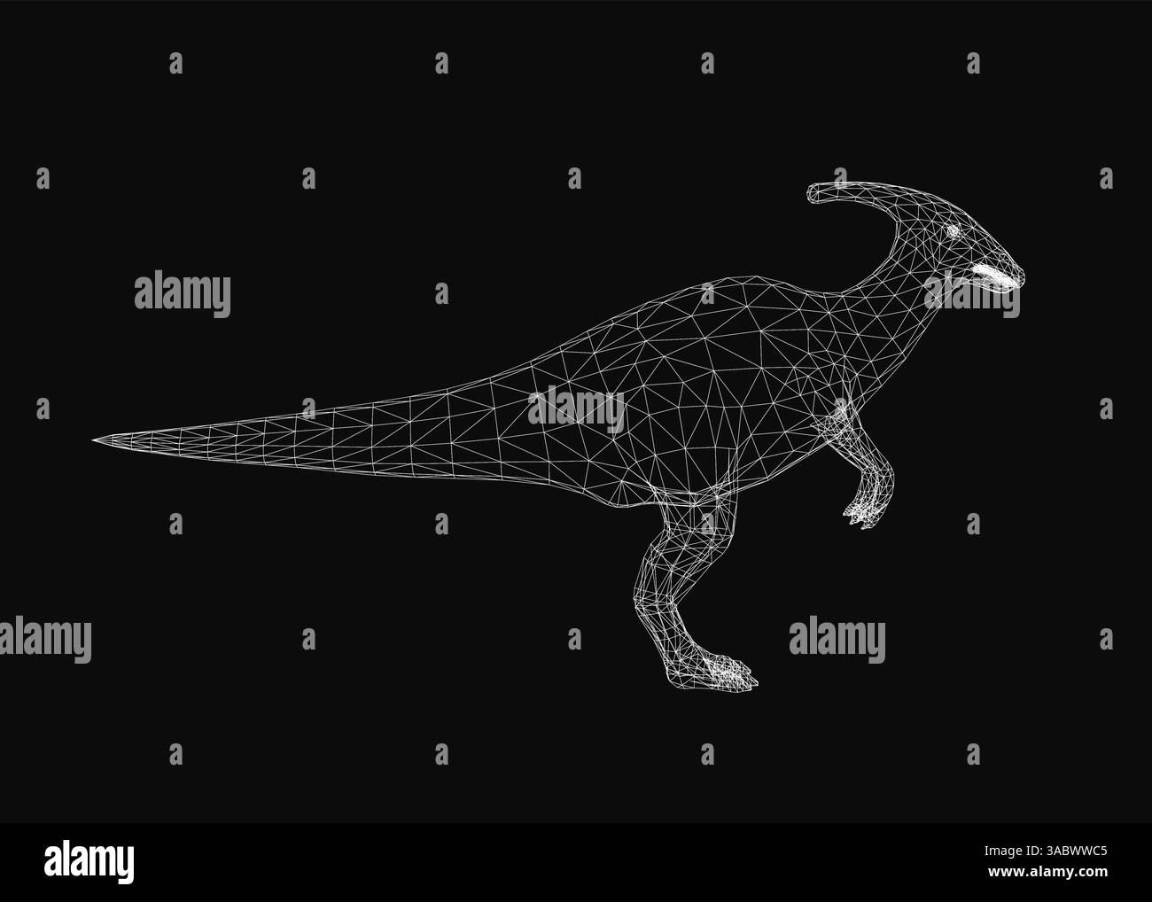 A dinosaur is shown in a black and white. The dinosaur is a small ...