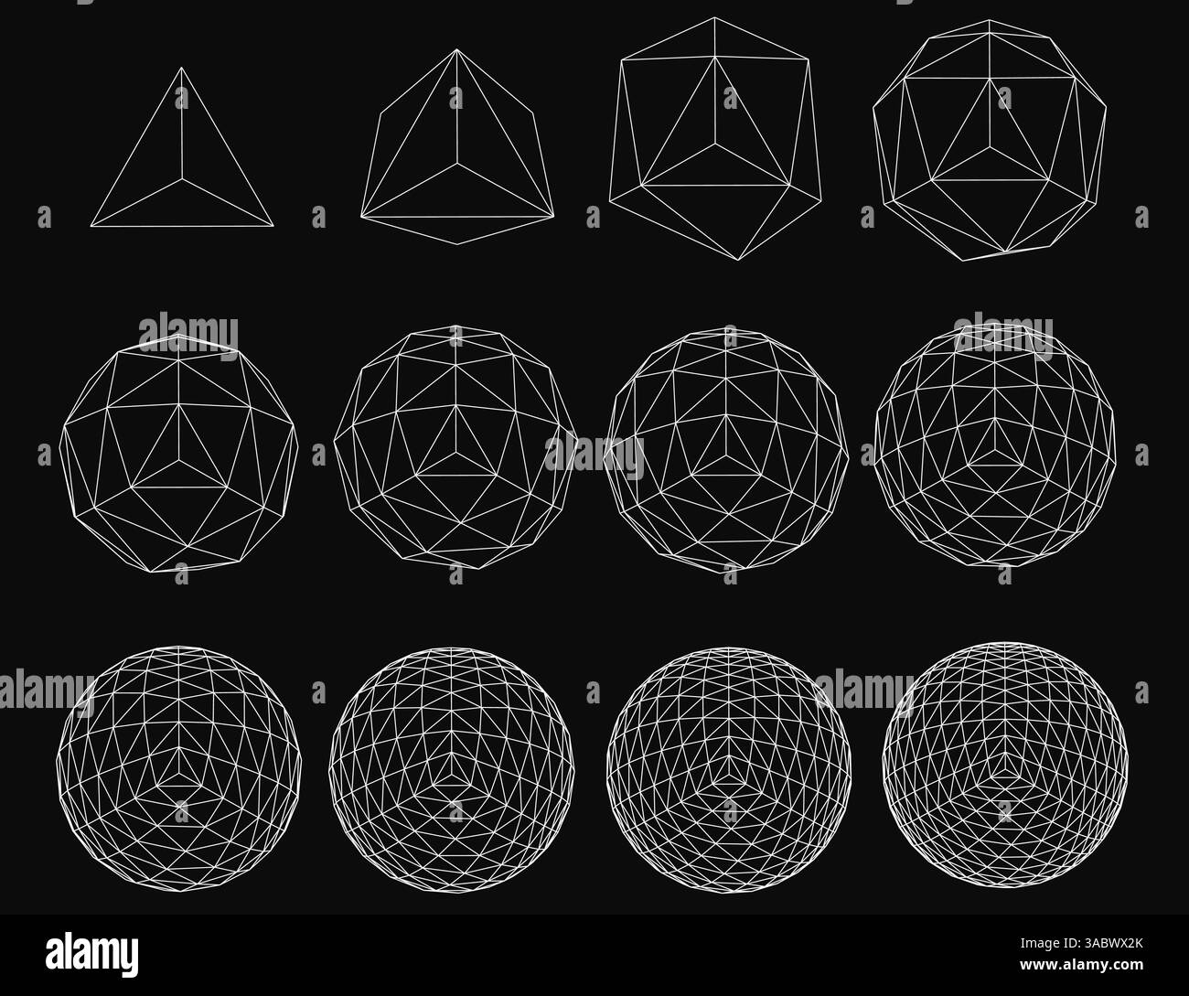 A series of images of different shapes, including triangles and circles ...
