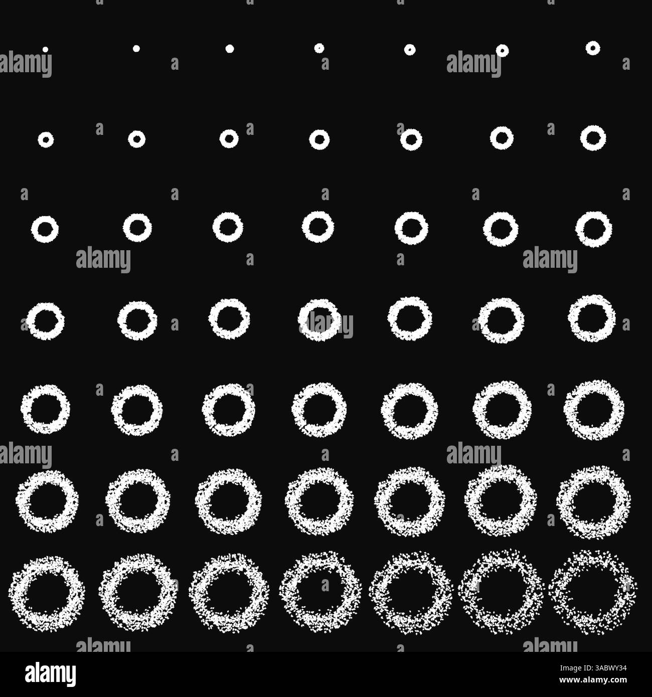 A series of circles are shown in various sizes and positions. Concept ...