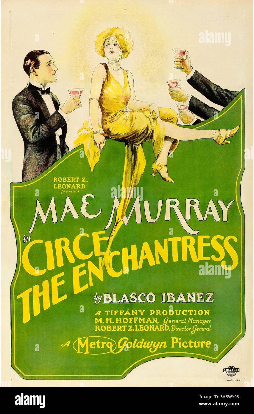 A vintage movie poster feturing Mae Murray as Circe in the film Circe ...