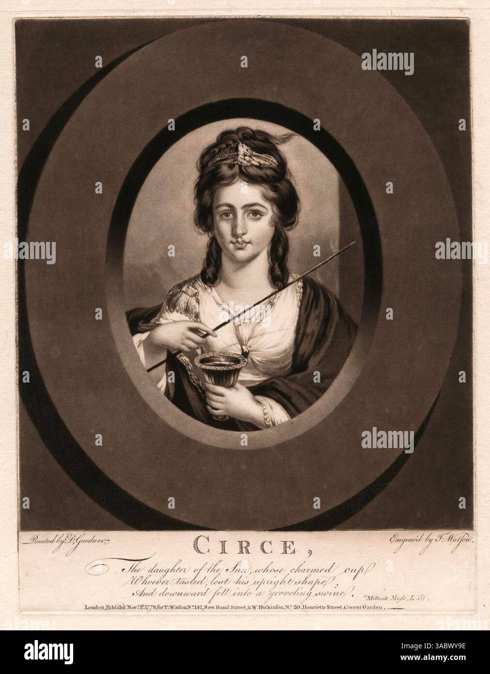 A portrait of the goddess Circe, who was the sorceress on the island of ...