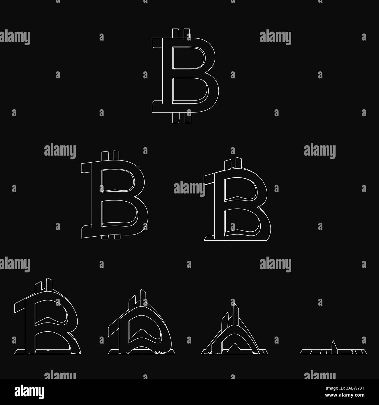 Bitcoin dollar coin vector Black and White Stock Photos & Images - Alamy