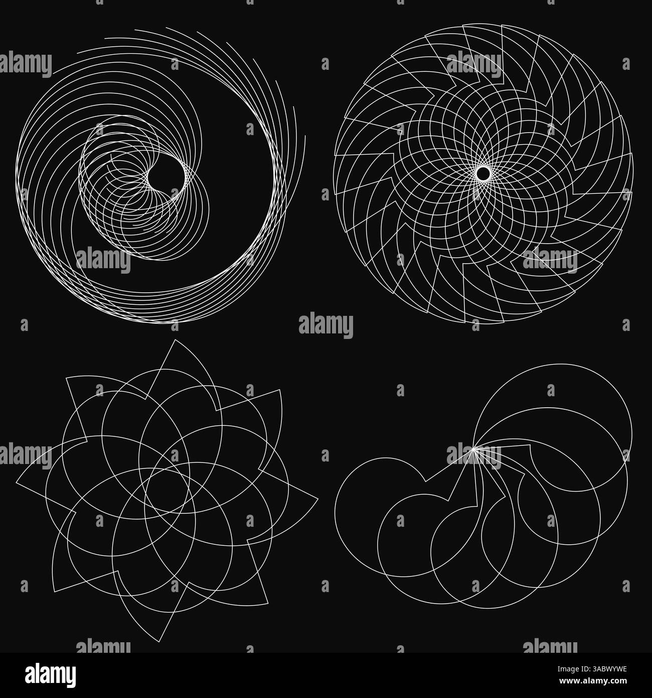 Vortex wallpaper in black white Stock Vector Images - Alamy