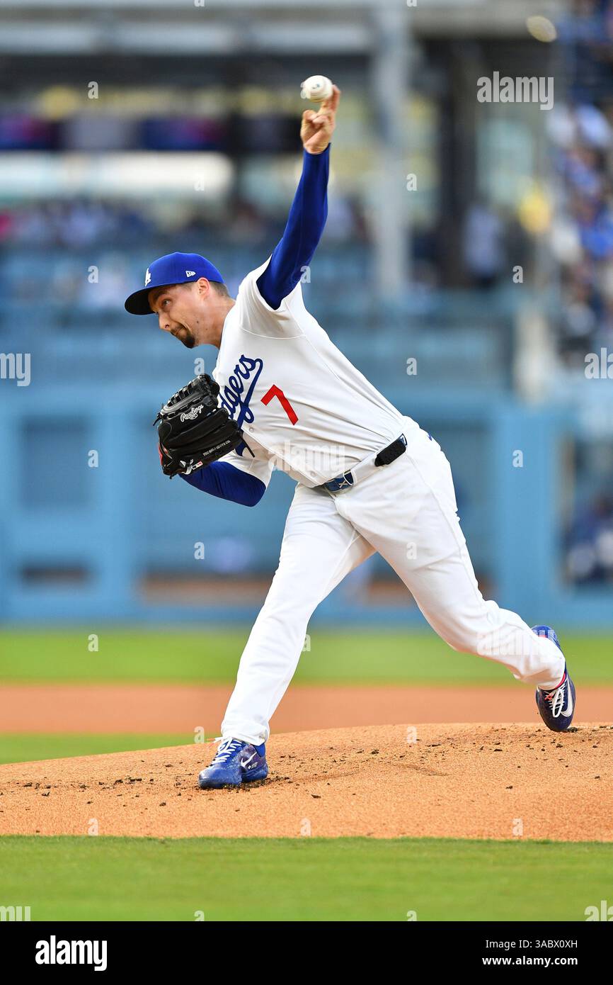 LOS ANGELES, CA - APRIL 01: Los Angeles Dodgers pitcher Blake Snell (7 ...