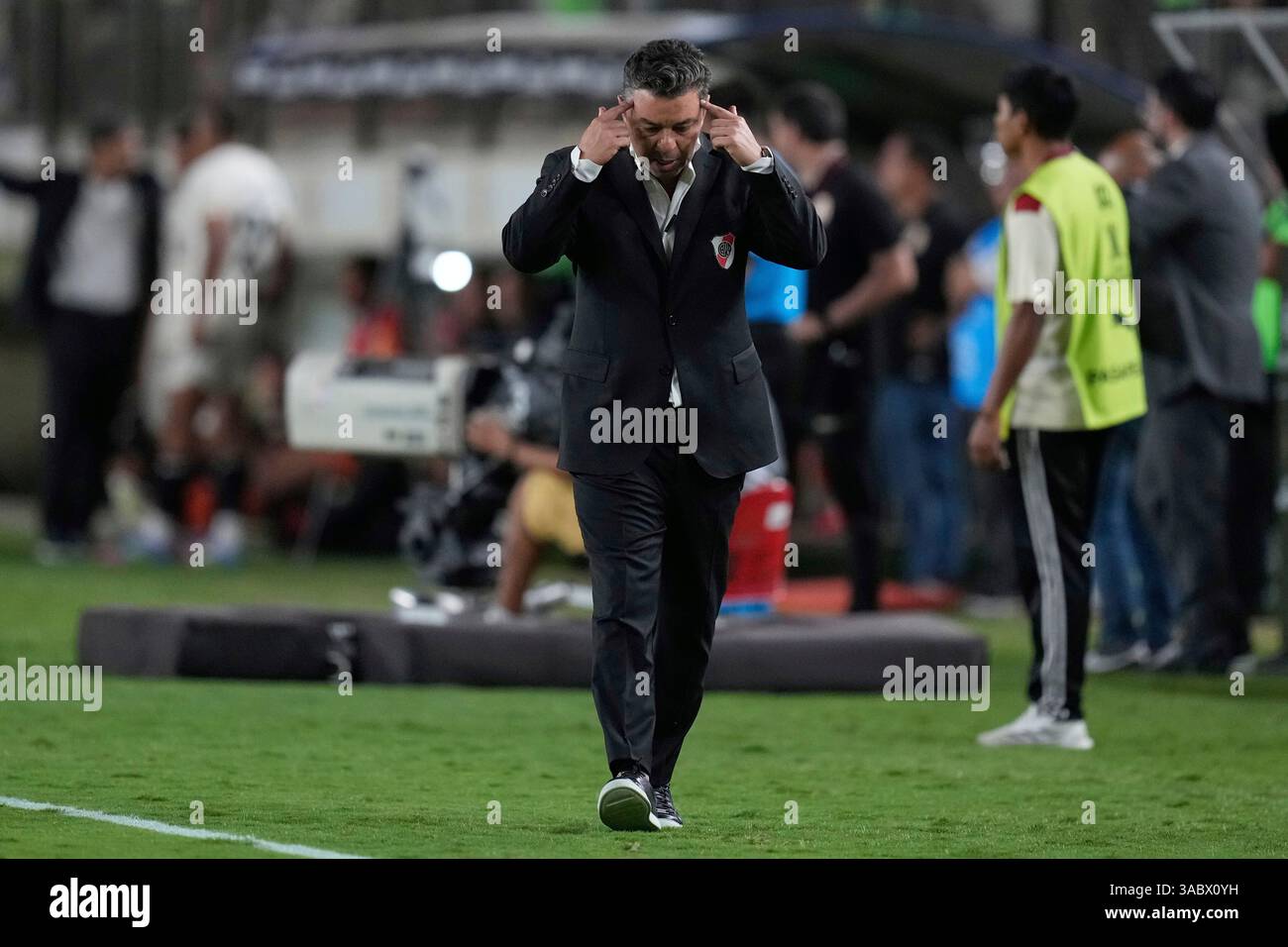 Coach Marcelo Gallardo of Argentina's River Plate gestures during a ...