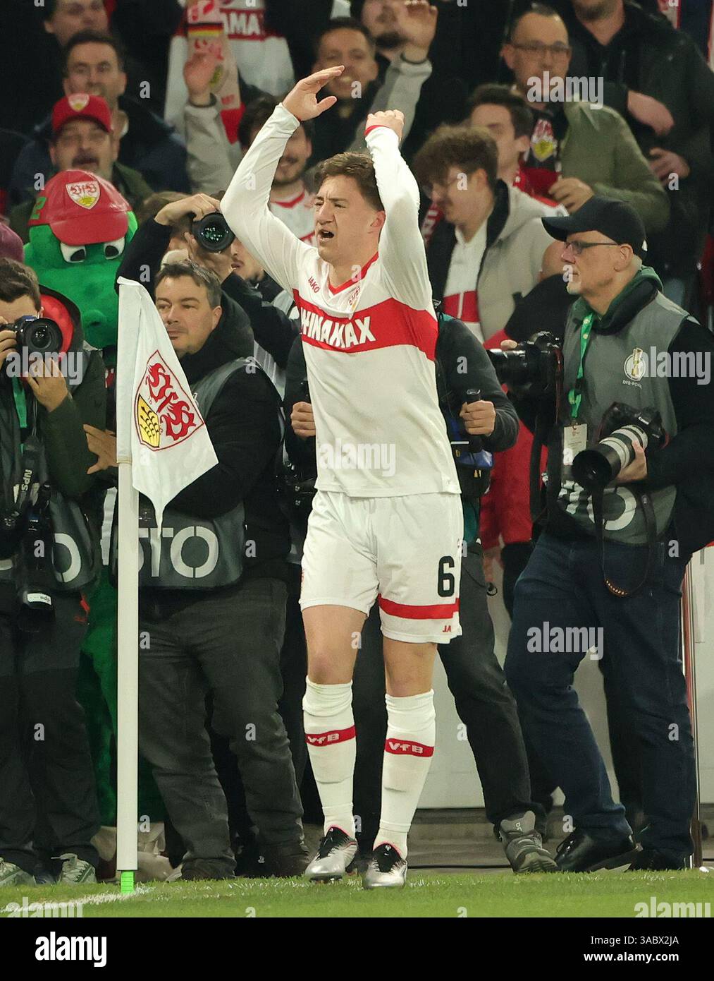Stuttgart, Germany. 2nd Apr, 2025. Angelo Stiller of VfB Stuttgart ...