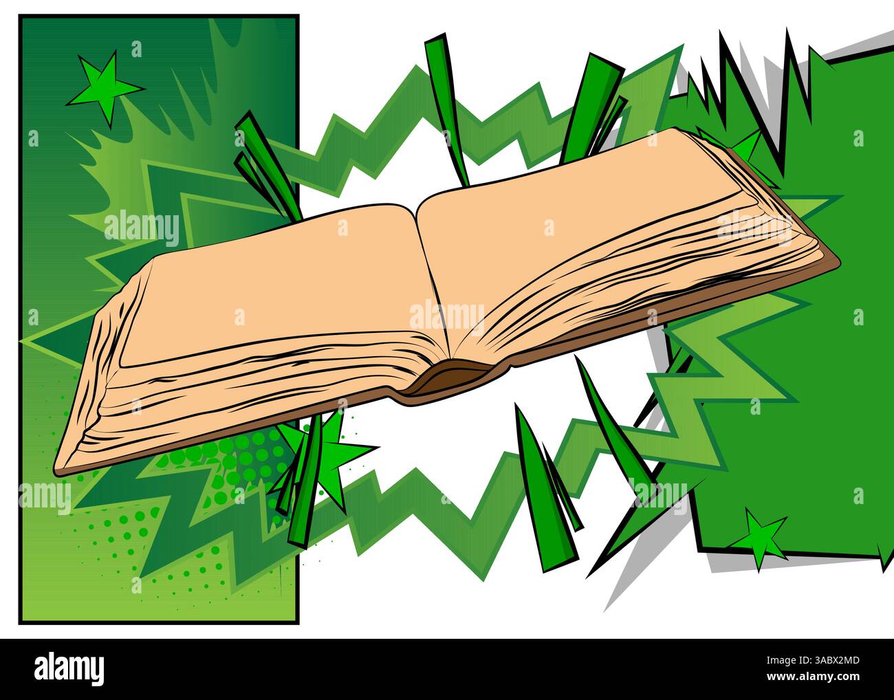 Cartoon Book, comic book Library. Retro vector comics pop art design ...