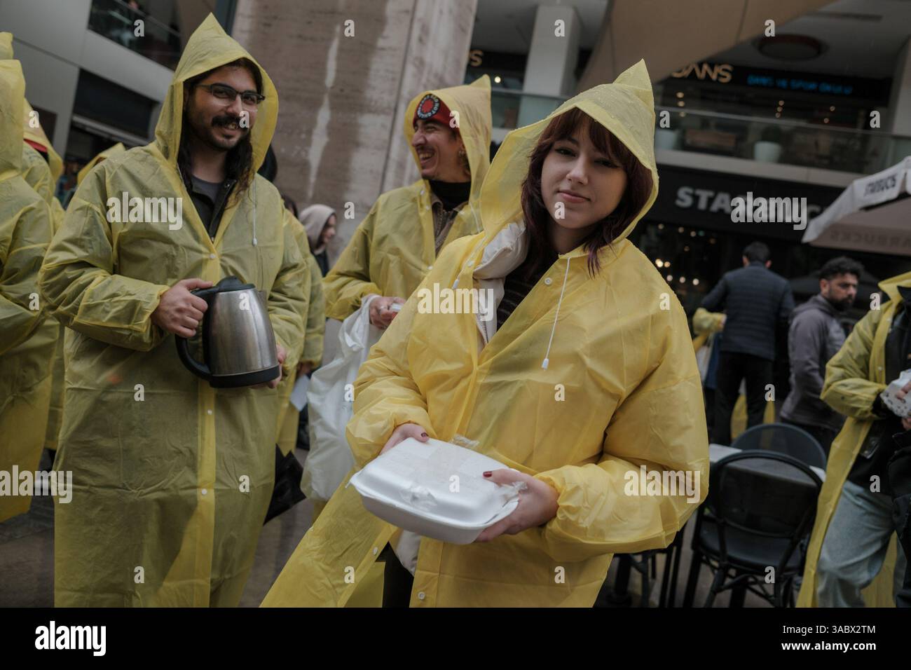 Izmir, Turkey. 02nd Apr, 2025. Young people seen in front of Starbucks ...