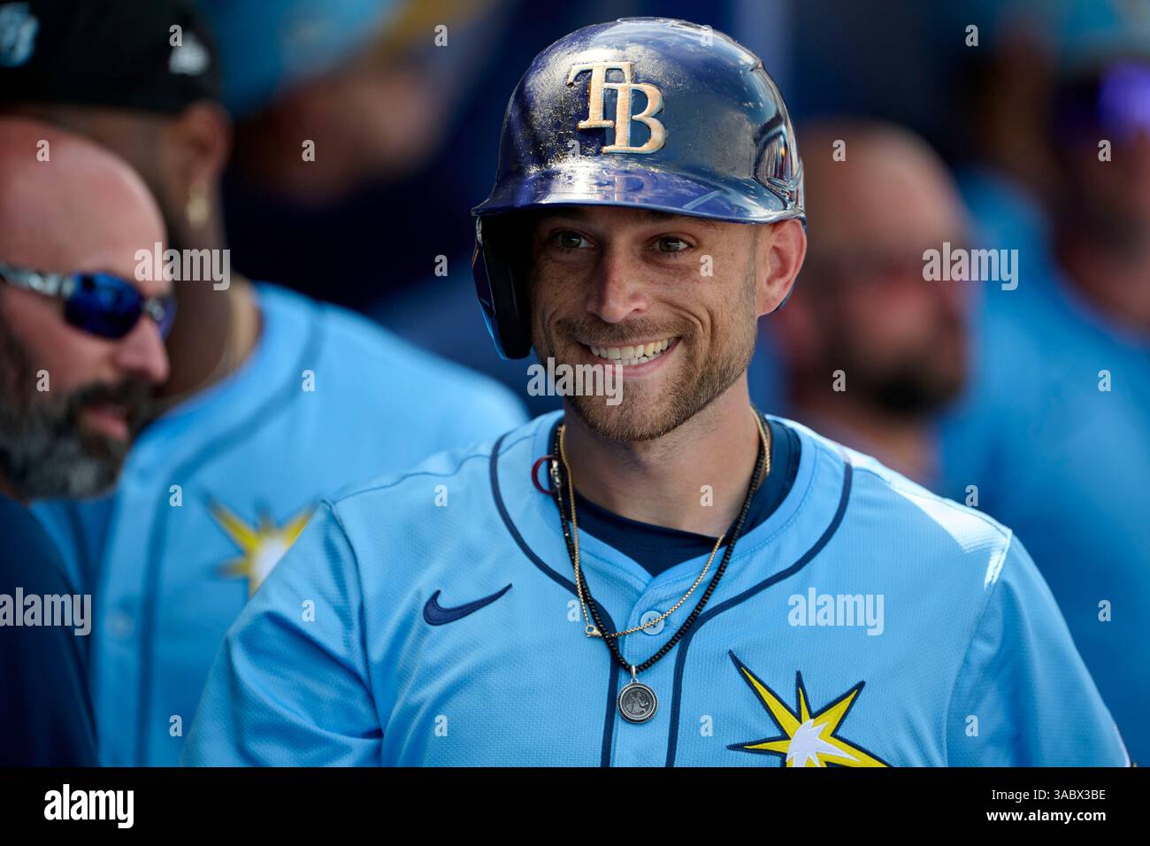 Tampa Bay Rays Brandon Lowe (8) celebrates after hitting a home run ...