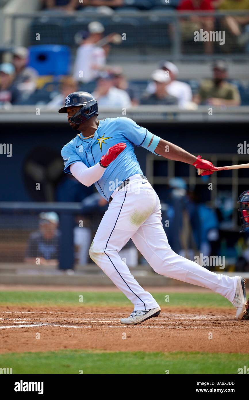 Tampa Bay Rays Eloy Jiménez (74) at bat during an MLB Spring Training ...