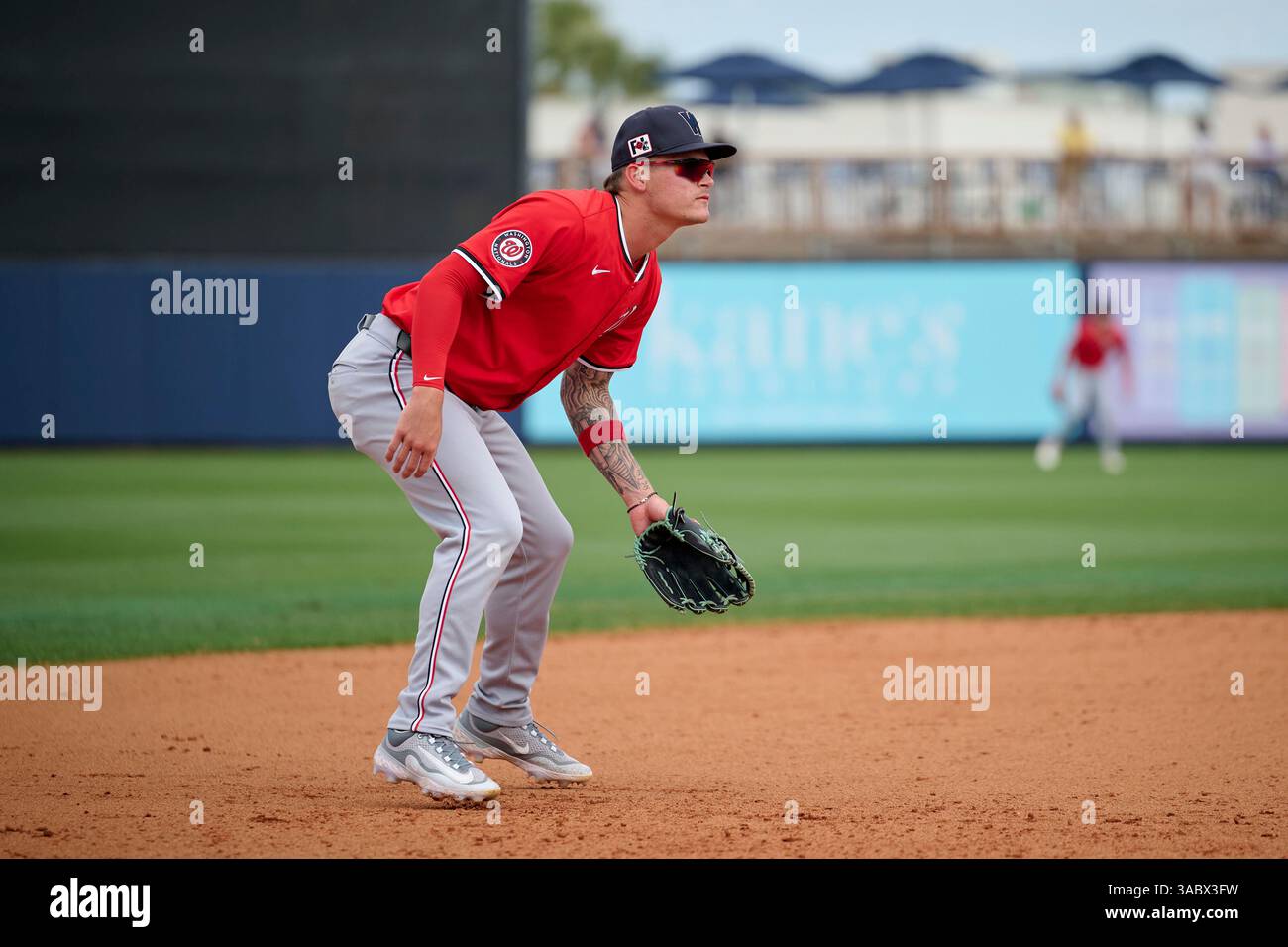 Washington Nationals third baseman Brady House (55) during an MLB ...