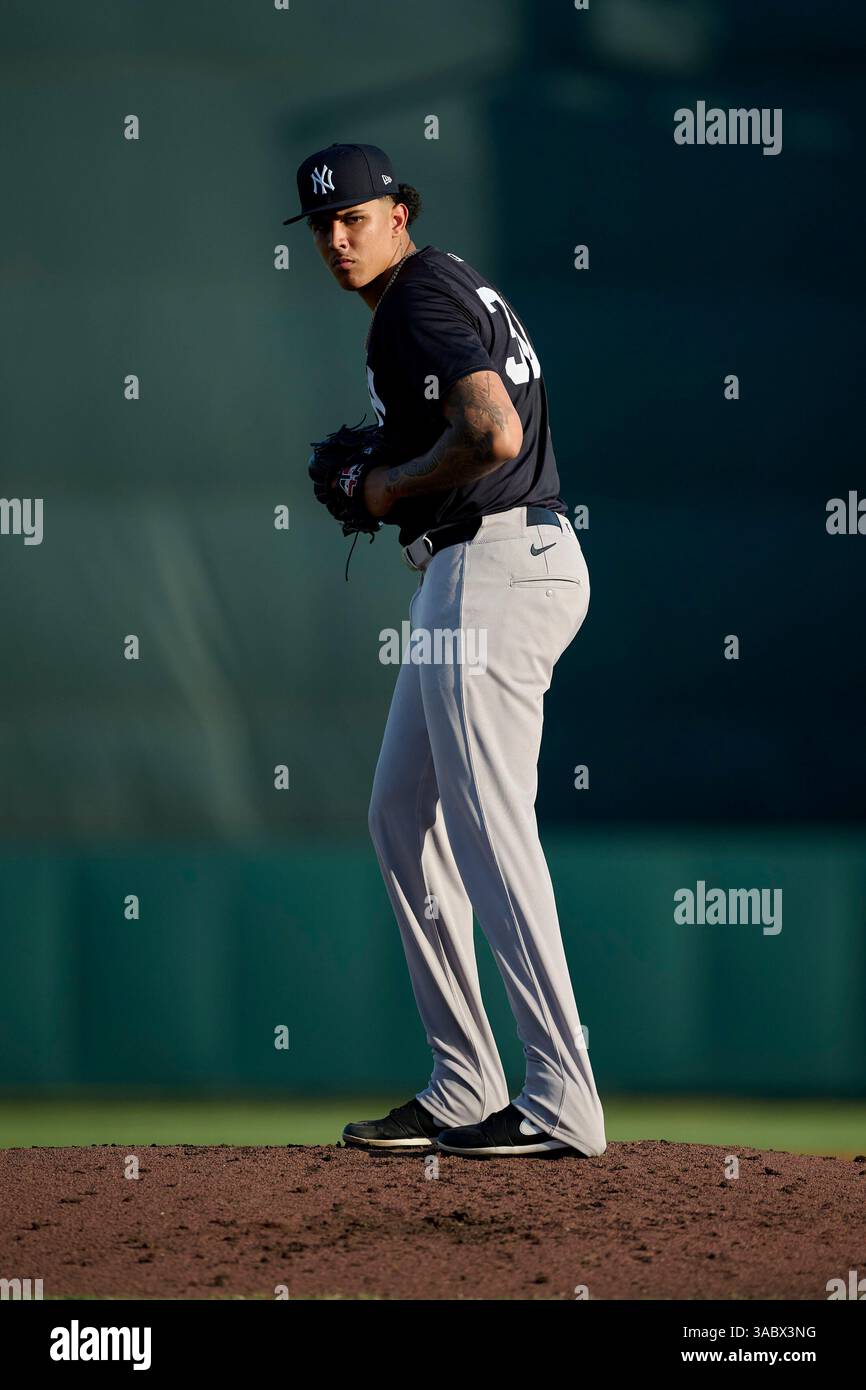 New York Yankees pitcher Carlos Lagrange (30) during an MLB Spring ...