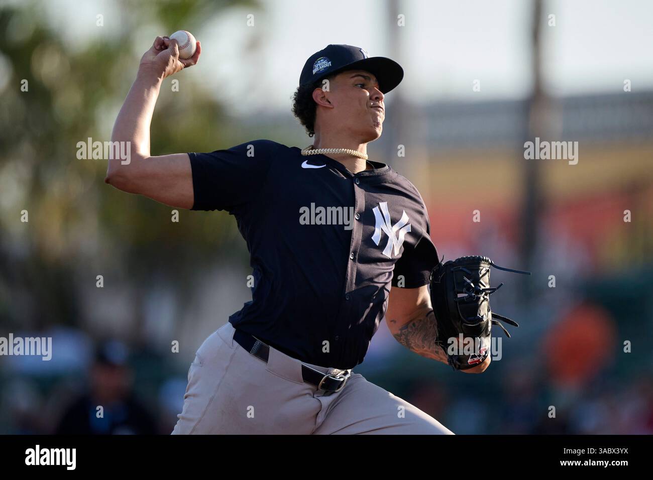 New York Yankees pitcher Carlos Lagrange (30) during an MLB Spring ...